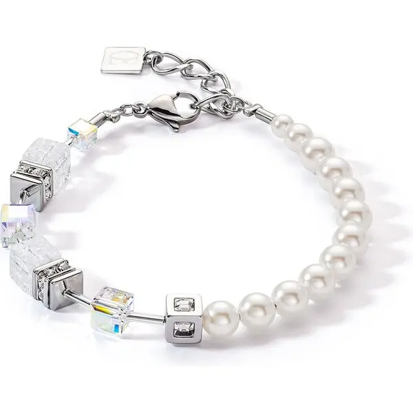 COEUR DE LION Geocube Precious Fusion Pearls Bracelet - White