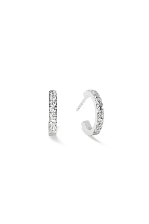 COEUR DE LION Eternal Love Mini Crystal Hoop Earrings - Silver
