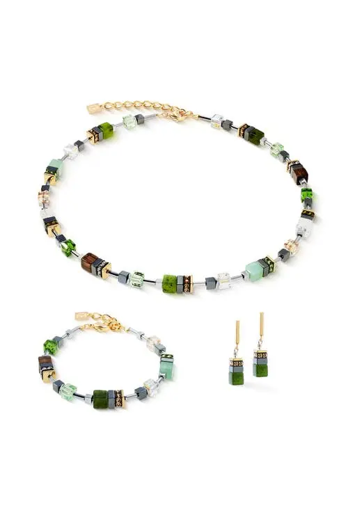 COEUR DE LION Geocube Precious Motion Earrings - Forest Light