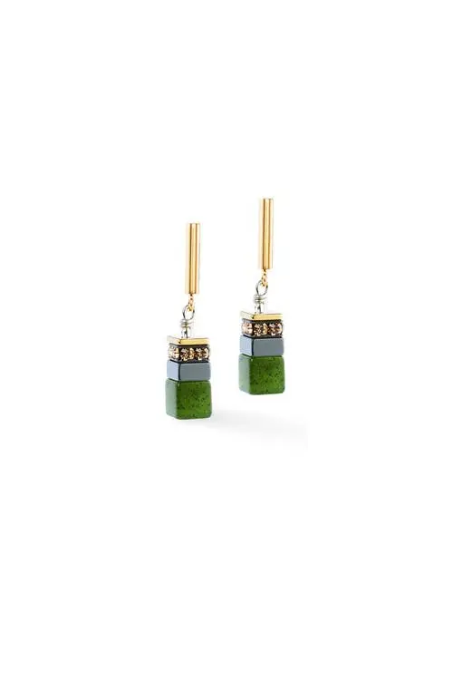 COEUR DE LION Geocube Precious Motion Earrings - Forest Light