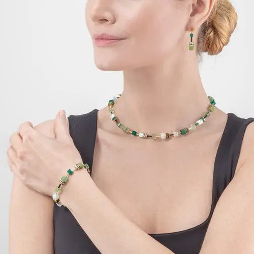 COEUR DE LION Geocube Iconic Precious Necklace - Green