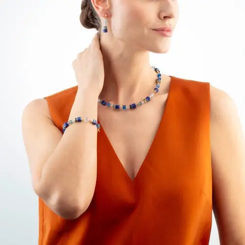 COEUR DE LION Geocube Iconic Precious Earrings - Blue