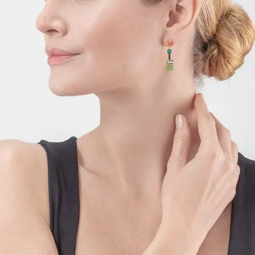 COEUR DE LION Geocube Iconic Precious Earrings - Green