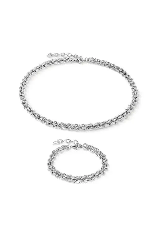 COEUR DE LION Mesh Chain Necklace - Silver