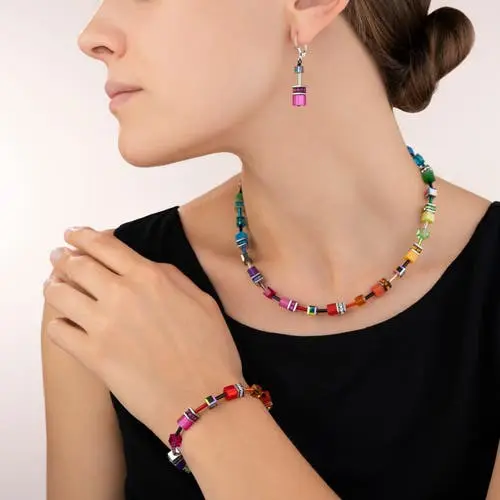 COEUR DE LION Geocube Necklace - Rainbow