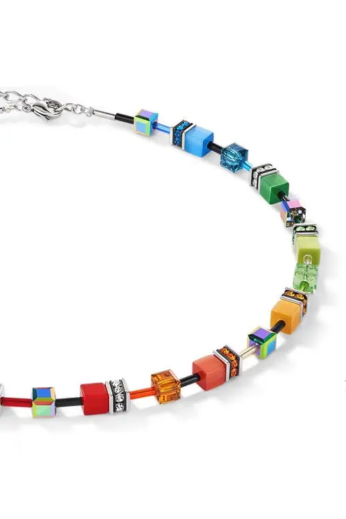 COEUR DE LION Geocube Necklace - Rainbow