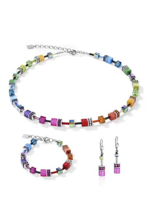 COEUR DE LION Geocube Necklace - Rainbow