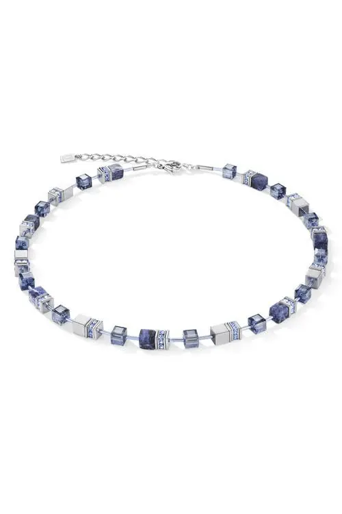 COEUR DE LION Geocube® Necklace - Sodalite & Haematite Blue