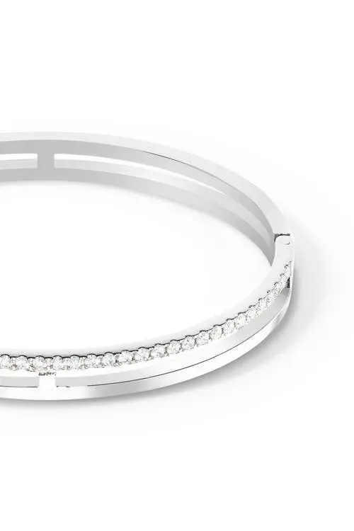 COEUR DE LION Eternal Unity Crystal Bangle - Silver
