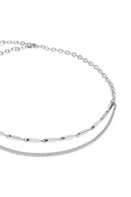 COEUR DE LION Twisted Layers Necklace - Silver