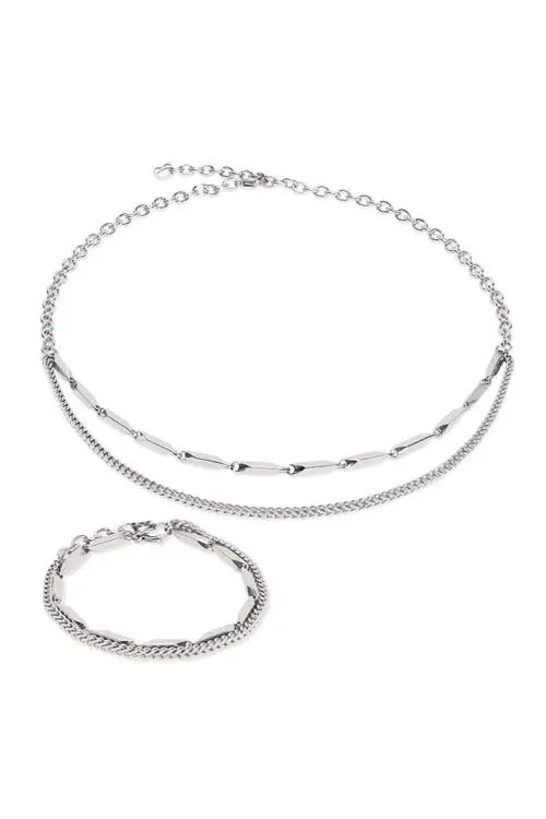COEUR DE LION Twisted Layers Necklace - Silver