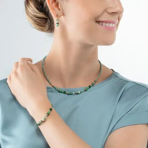 COEUR DE LION Mini Cubes Necklace - Green