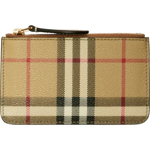 Burberry Check Strap Coin Case - Archive Biege