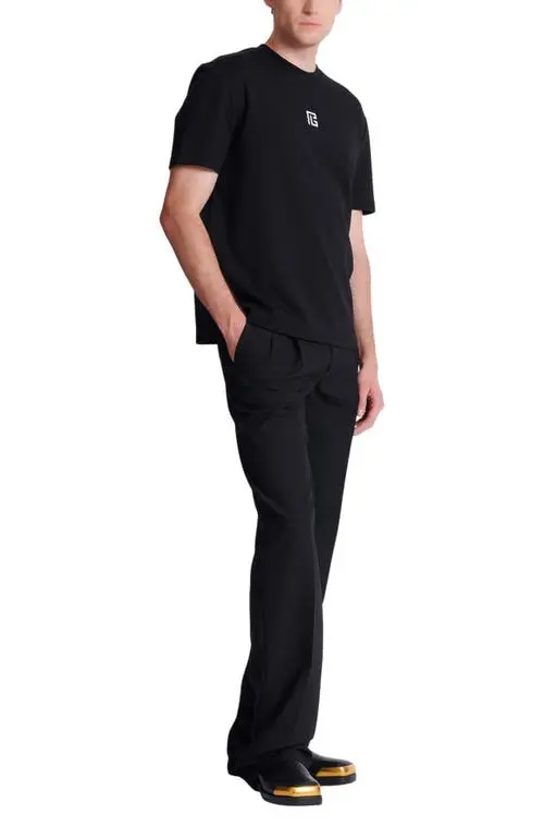 Balmain T-shirt With Embroidered Logo - Black