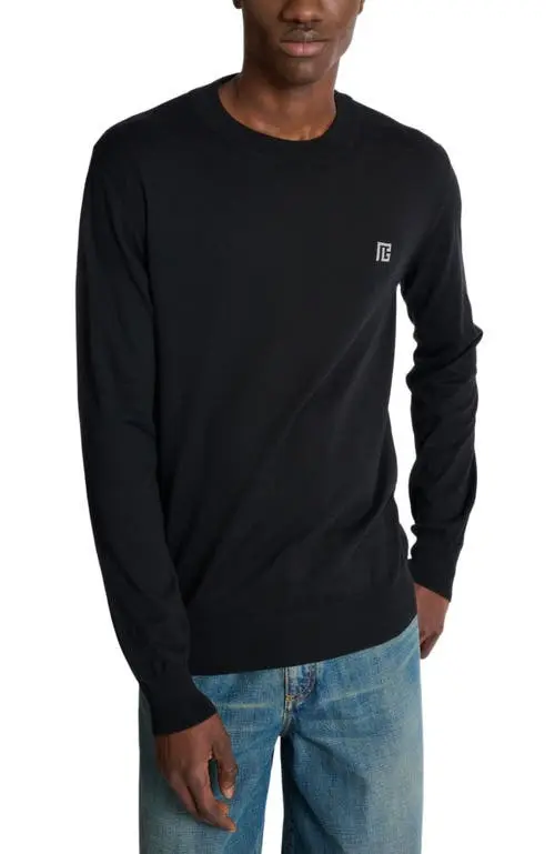 Balmain Fine Silk And Cotton Jumper - Black