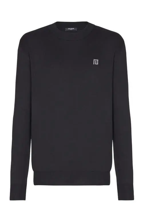 Balmain Fine Silk And Cotton Jumper - Black