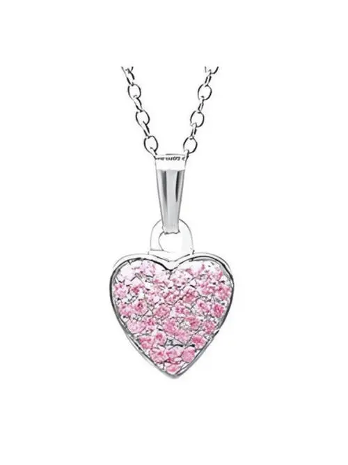 MIA BELLE GIRLS Heart Pendant Necklace - Metallic Silver