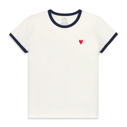 PRIMARY Embroidered Heart Ringer Tee