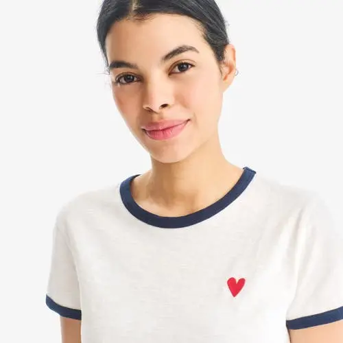 PRIMARY Embroidered Heart Ringer Tee