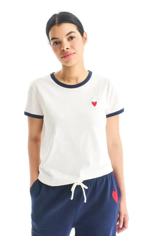 PRIMARY Embroidered Heart Ringer Tee
