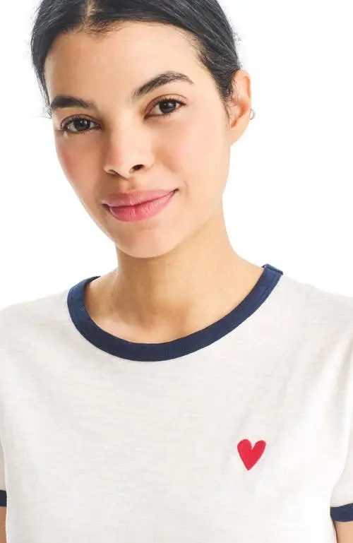 PRIMARY Embroidered Heart Ringer Tee