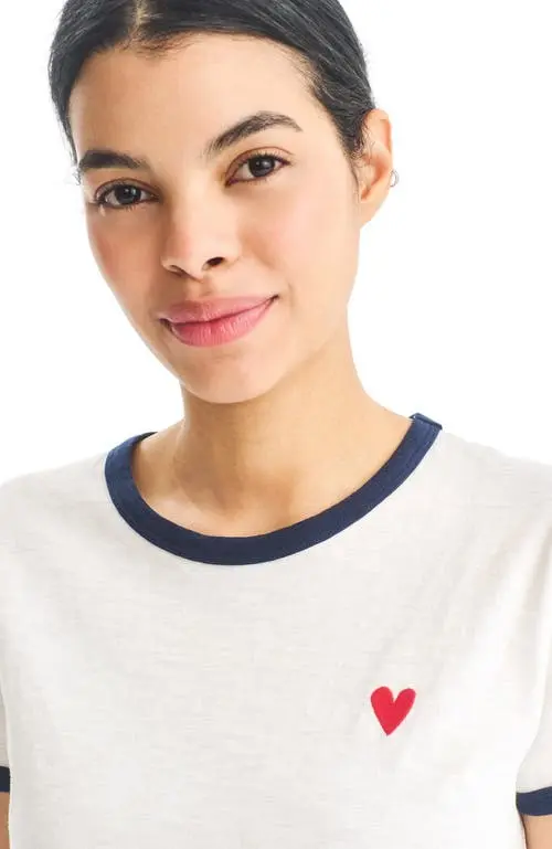PRIMARY Embroidered Heart Ringer Tee