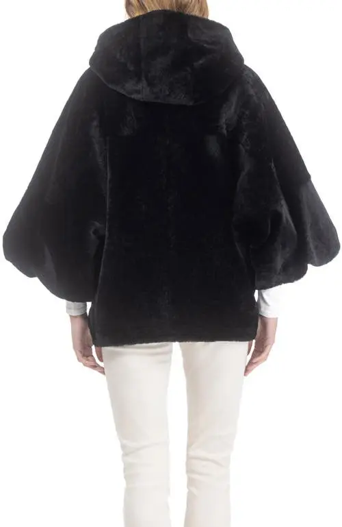 Gorski Genuine Shearling Jacket With Cropped Sleeves