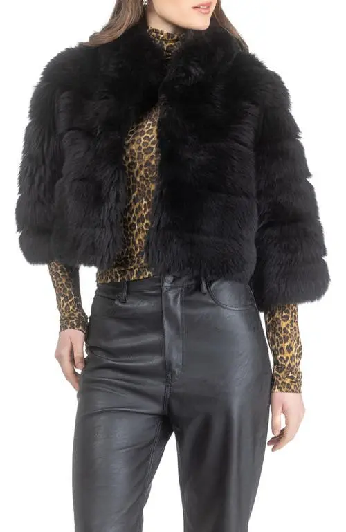 Gorski Genuine Shearling Bolero - Black