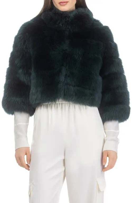 Gorski Genuine Shearling Bolero - Emerald