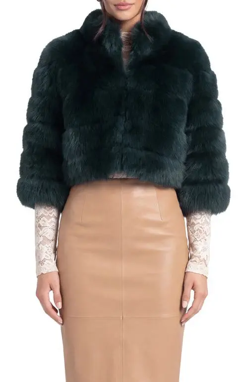 Gorski Genuine Shearling Bolero - Emerald