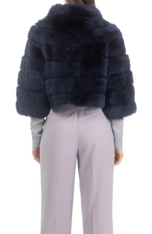 Gorski Genuine Shearling Bolero - Navy