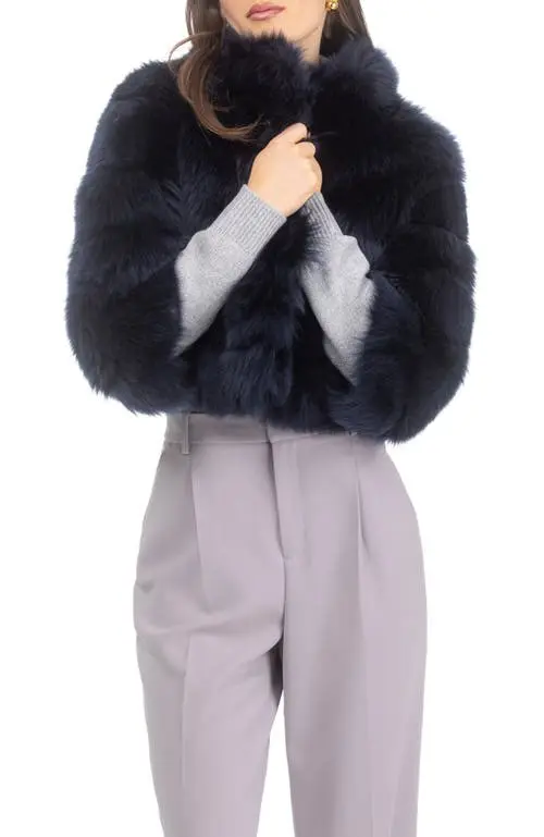 Gorski Genuine Shearling Bolero - Navy