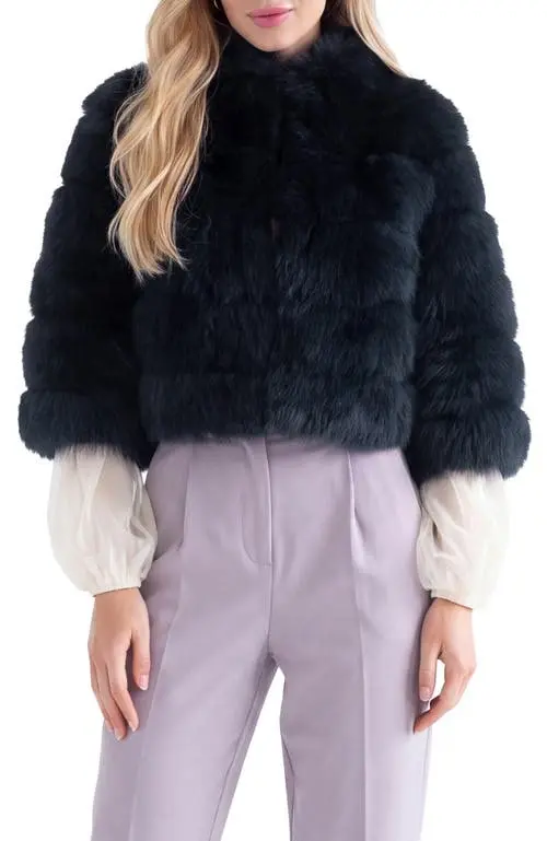 Gorski Genuine Shearling Bolero - Navy