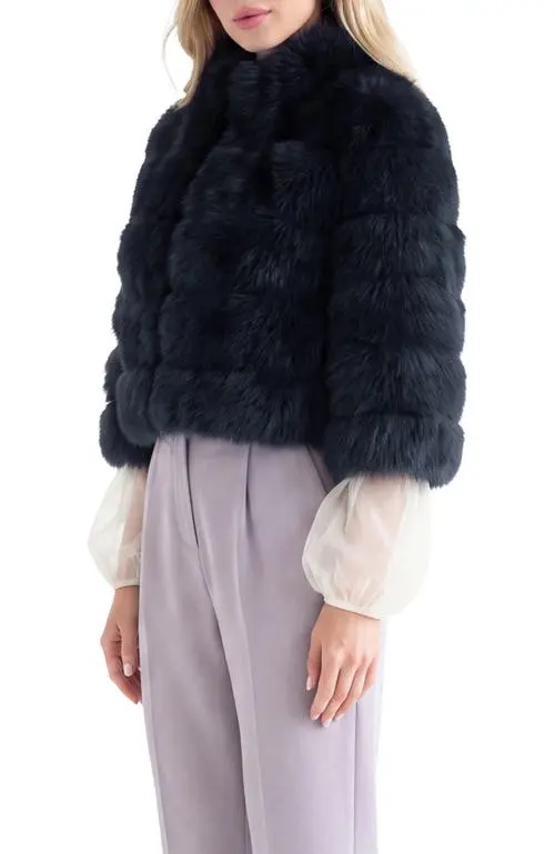 Gorski Genuine Shearling Bolero - Navy