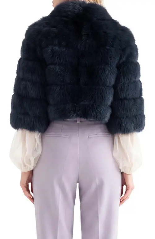 Gorski Genuine Shearling Bolero - Navy