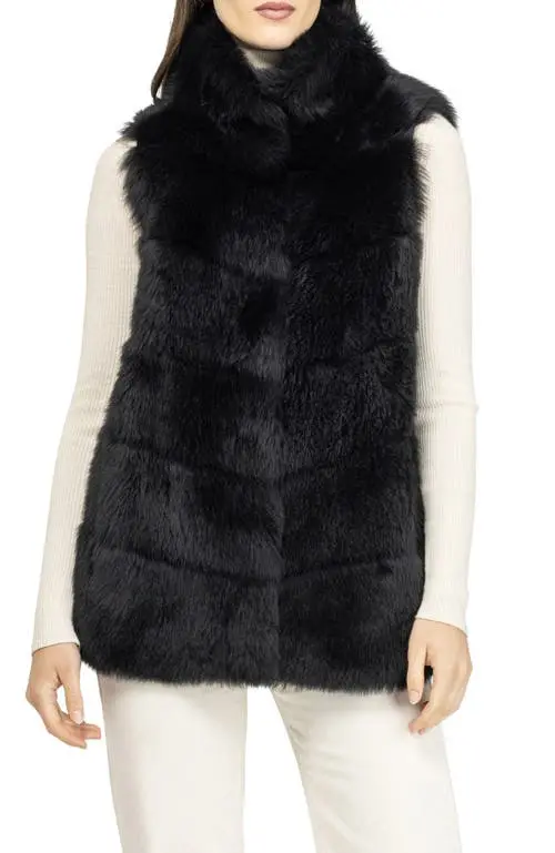 Gorski Genuine Shearling Vest - Black/black