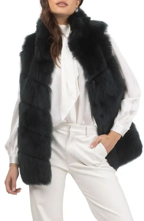 Gorski Genuine Shearling Vest - Emerald/emerald