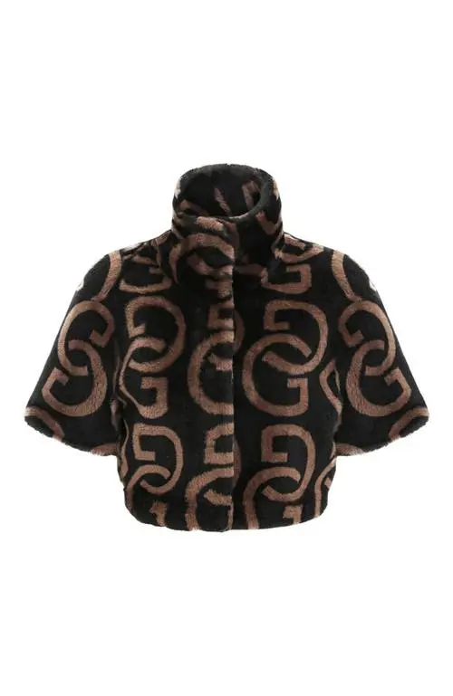 Gorski G Printed Reversible Shearling Bolero - Black/chestnut