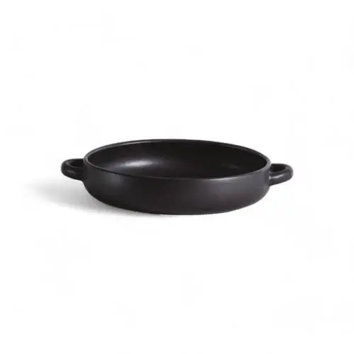 GHARYAN STONEWARE Dinner Plate With Handles - Matte Black