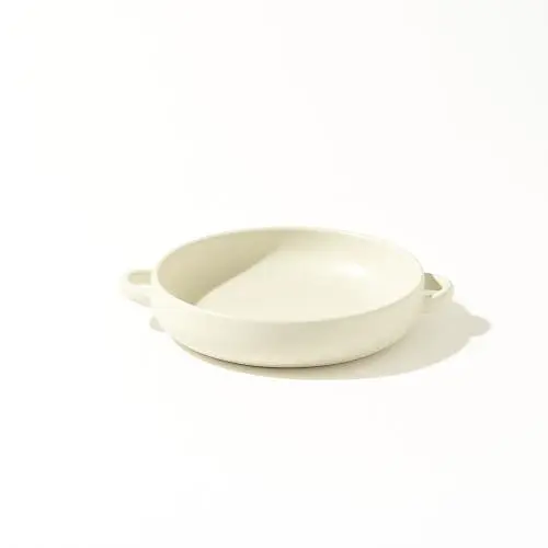 GHARYAN STONEWARE Dinner Plate With Handles - Matte White