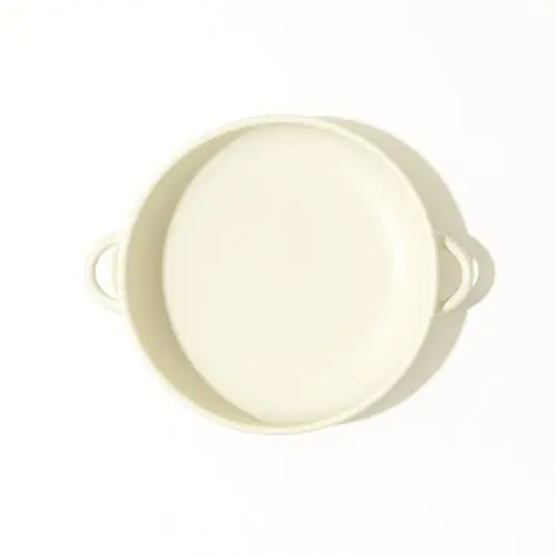 GHARYAN STONEWARE Dinner Plate With Handles - Matte White