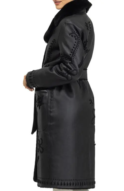 Gorski Genuine Shearling Embroidered Coat