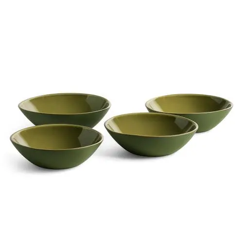 GHARYAN STONEWARE Dadasi Soup Plate - Matte Green/shiny Green