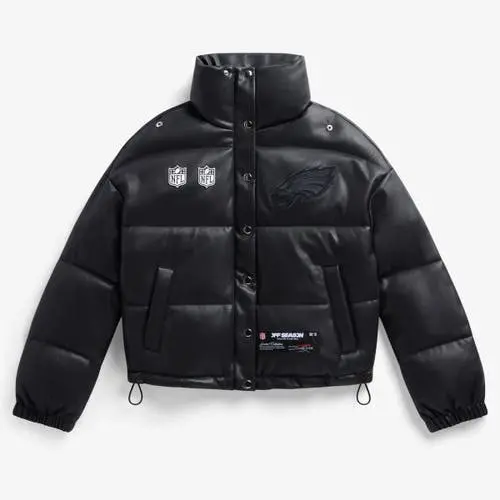 OFF SEASON Philadelphia Eagles Faux Leather Puffer Jacket