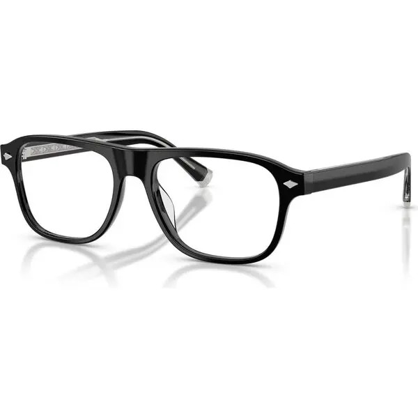 Brunello Cucinelli 55mm Rectangle Eyeglasses - Black