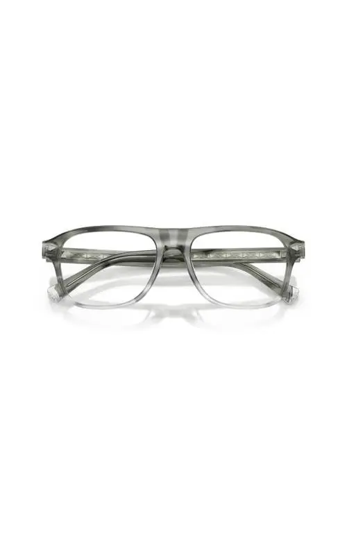 Brunello Cucinelli 55mm Rectangle Eyeglasses - Grey