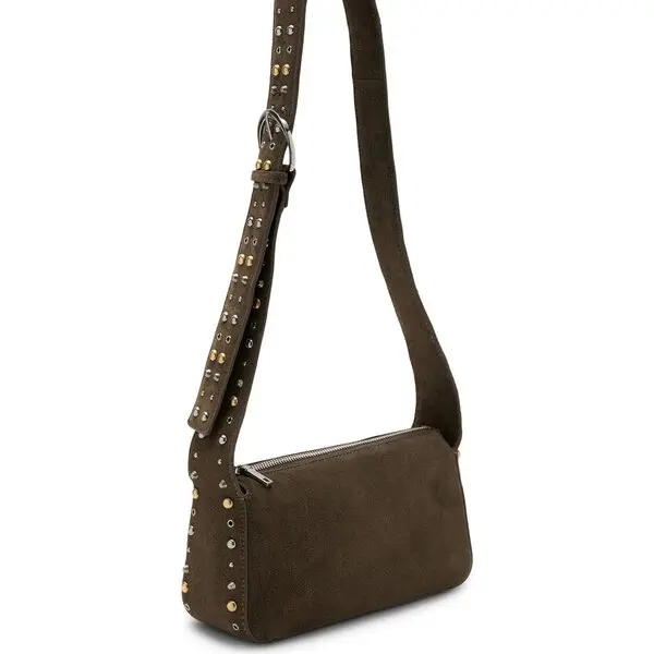Mango Suede Studded Crossbody Bag