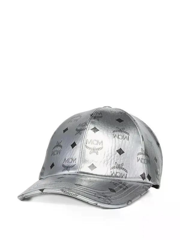 Mcm Monogram-print Baseball Cap - Silver