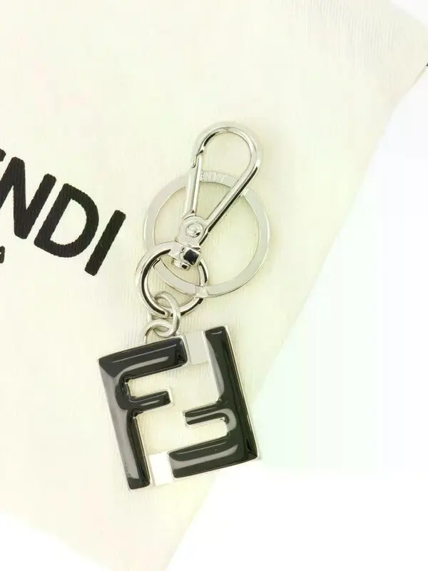 Fendi Squared-logo Lettering Keyring