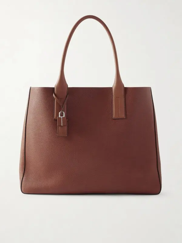 TOM FORD East West Full-grain Leather Tote Bag - Brown